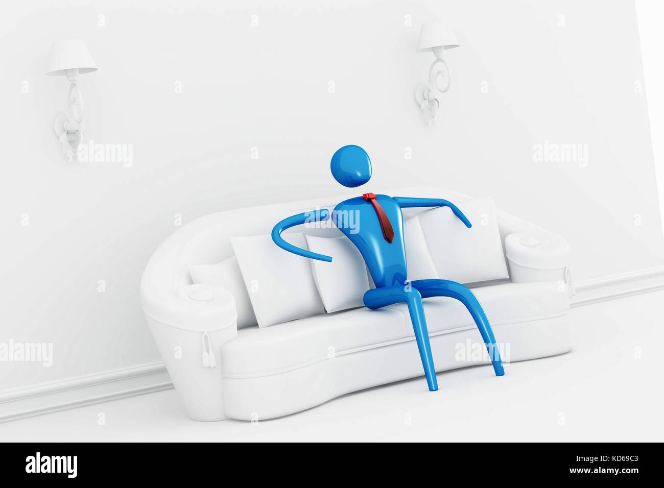Person relaxing in clear interior Stock Photo - Alamy