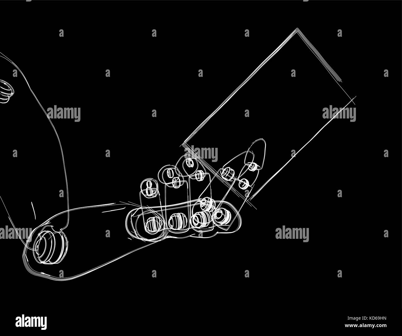White robotic hand holding Stock Vector Images - Alamy