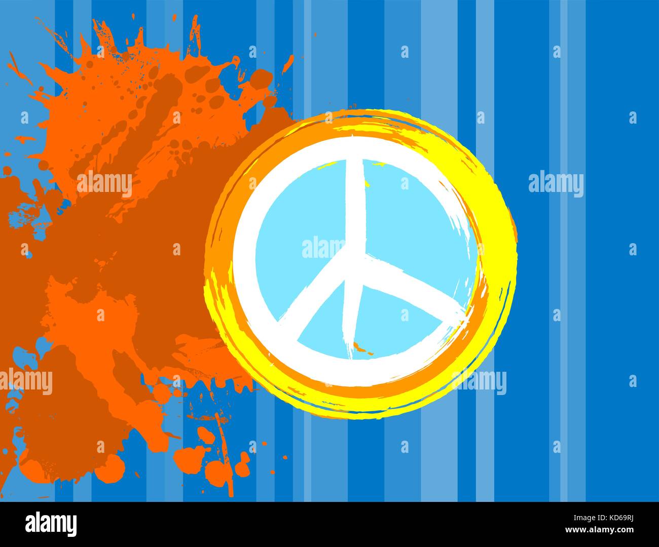 Blue paint peace sign Stock Vector Images - Alamy