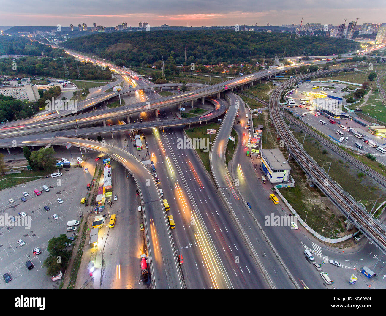 Busy freeway interchange hi-res stock photography and images - Alamy
