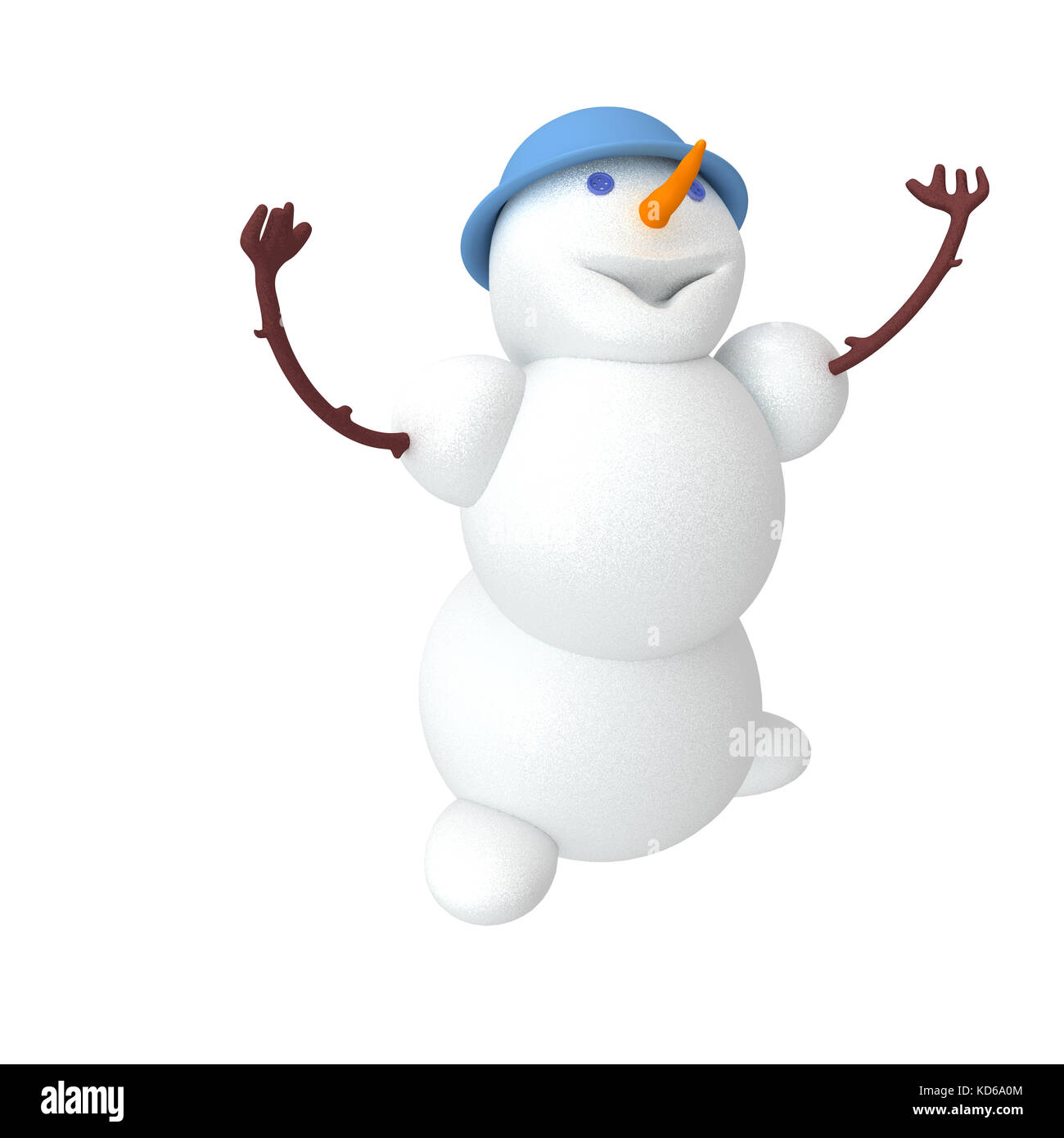 Snowman looking up isolated on the white background. Including clipping ...