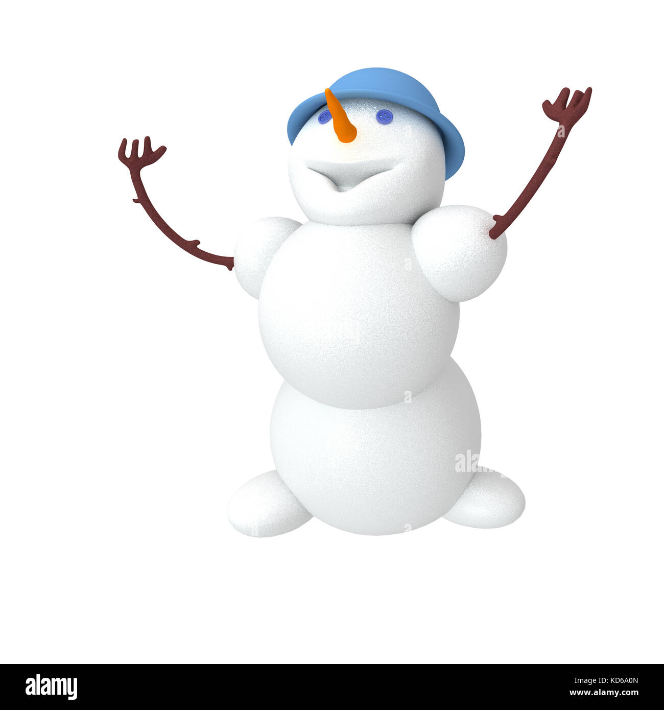 Snowman looking up. Clipping path include Stock Photo - Alamy