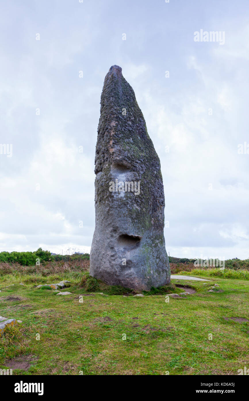 The menhir of Cam Louis, Plouescat, Finistère, Brittany Stock Photo - Alamy