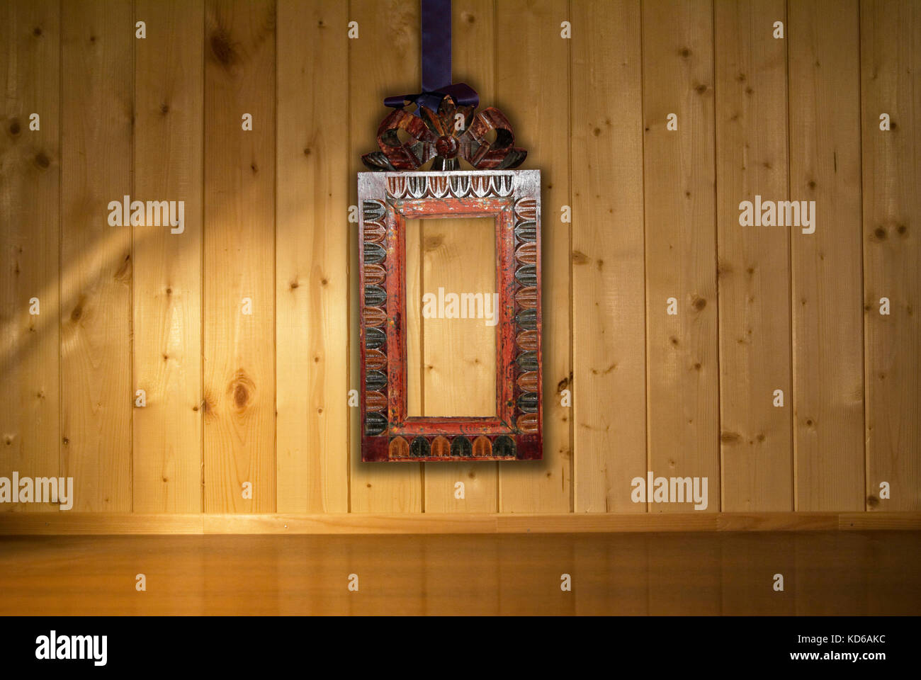 Wooden background with antique wooden frame Stock Photo - Alamy
