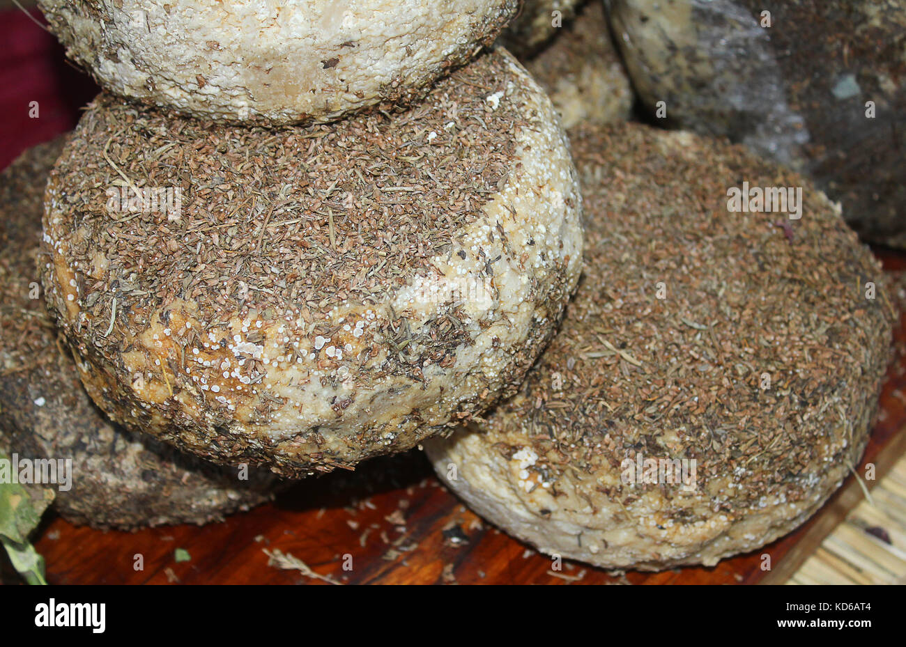 forms of cheese with spices Stock Photo - Alamy
