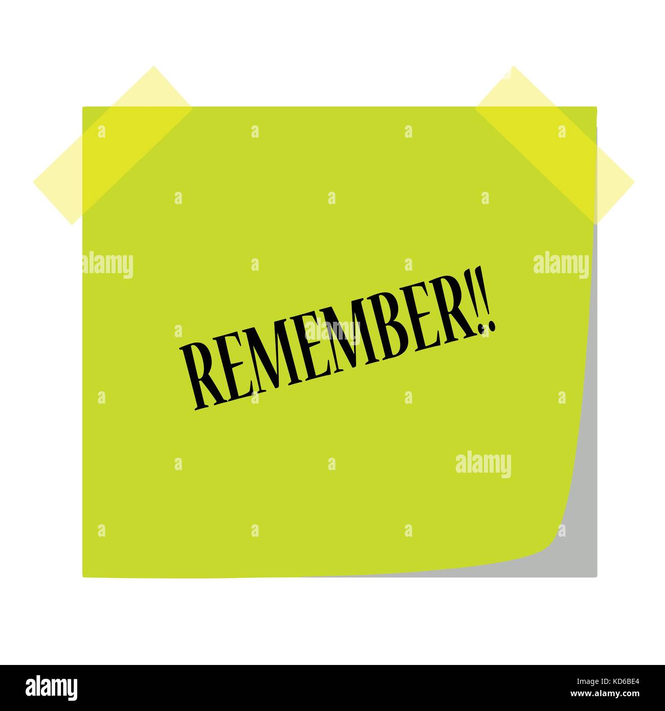 remember note on a green note paper vector Stock Vector Image & Art - Alamy