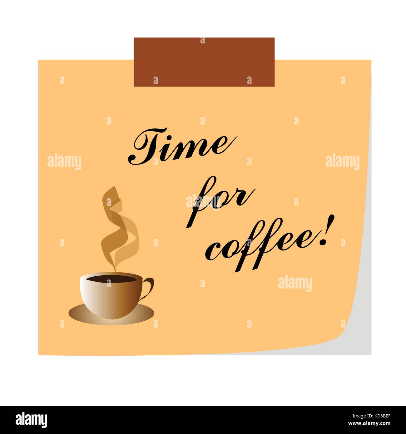 time for coffee note paper - business communication - break time Stock ...