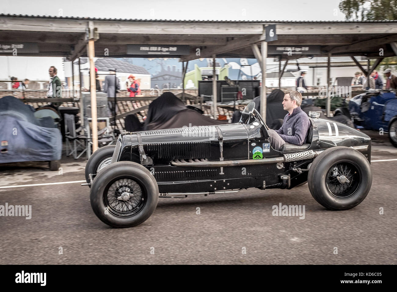 1935 ERA B-Type R1B moves through the paddock at the 2017 Goodwood ...