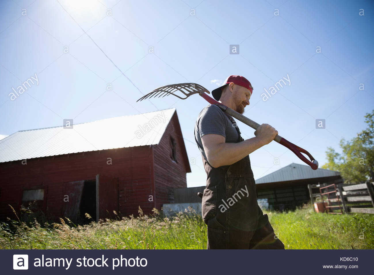 Man with rake hi-res stock photography and images - Alamy