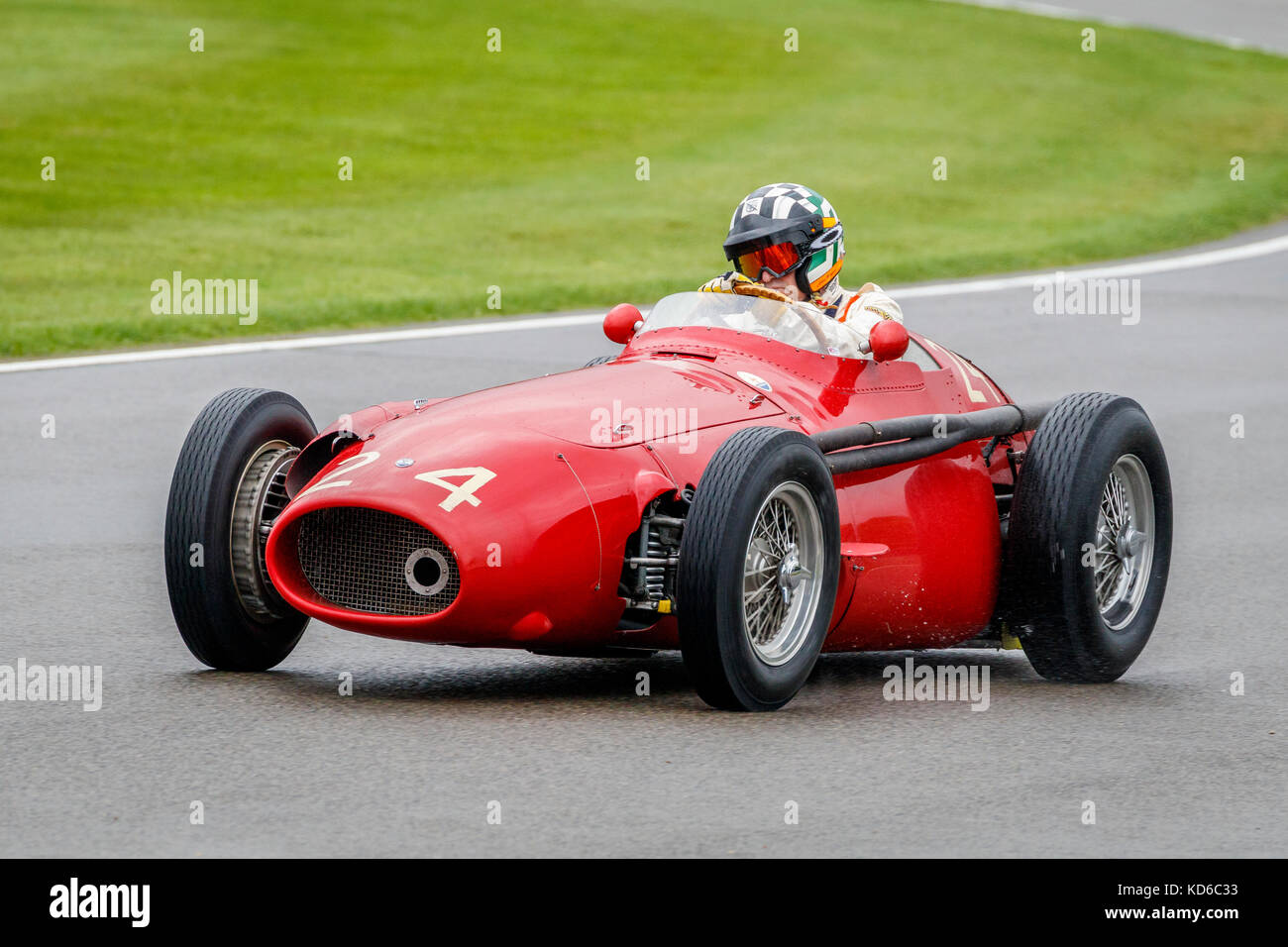 1953 Maserati 250F with driver Sam Wilson during qualifying for the ...
