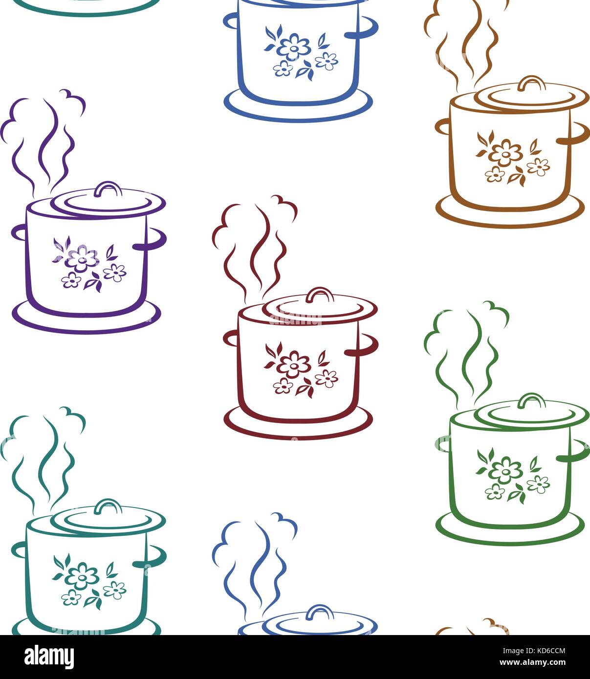 Seamless background, kitchen pan Stock Vector Image & Art - Alamy