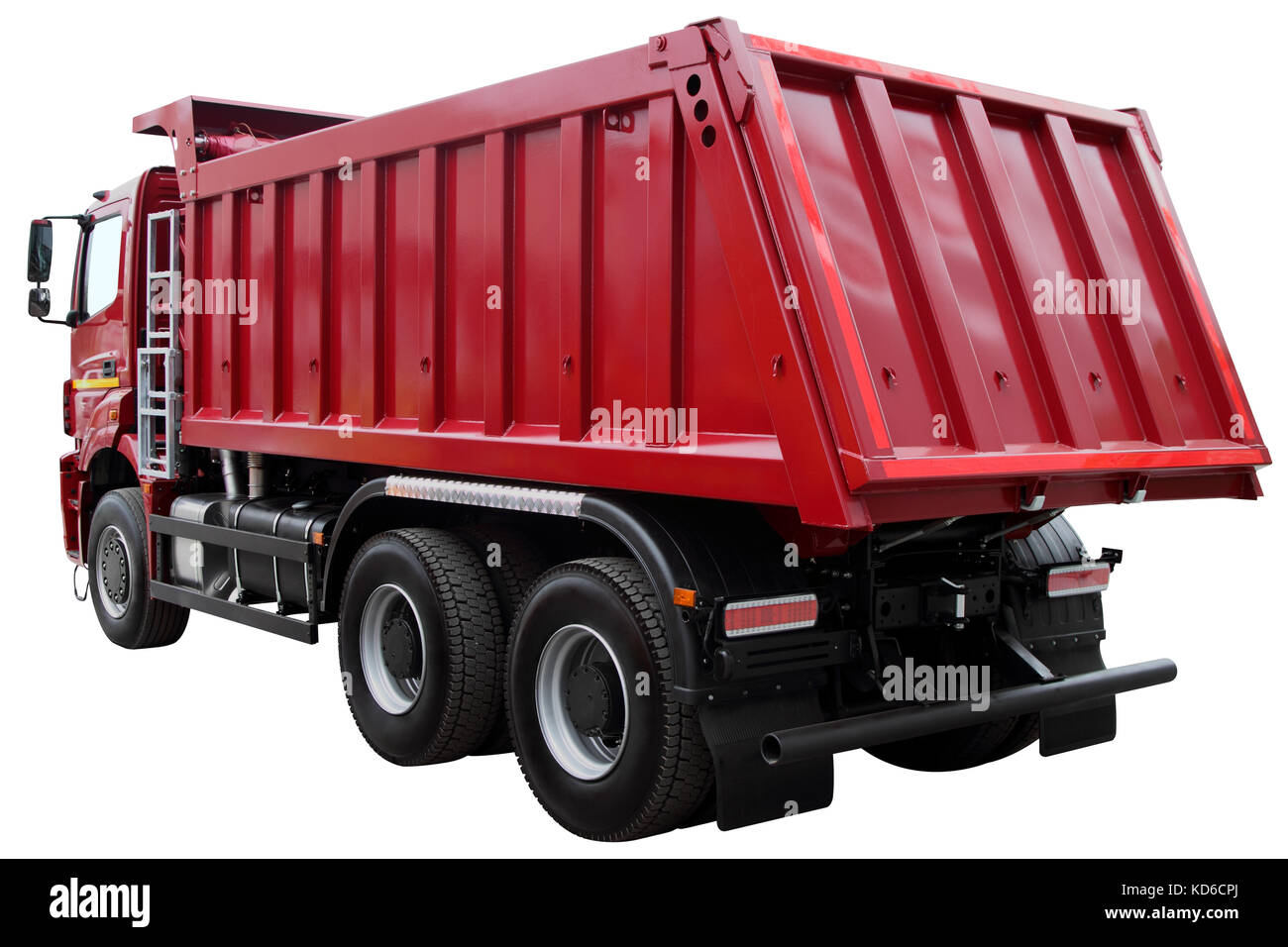 Modern red dumper isolated on white background Stock Photo - Alamy