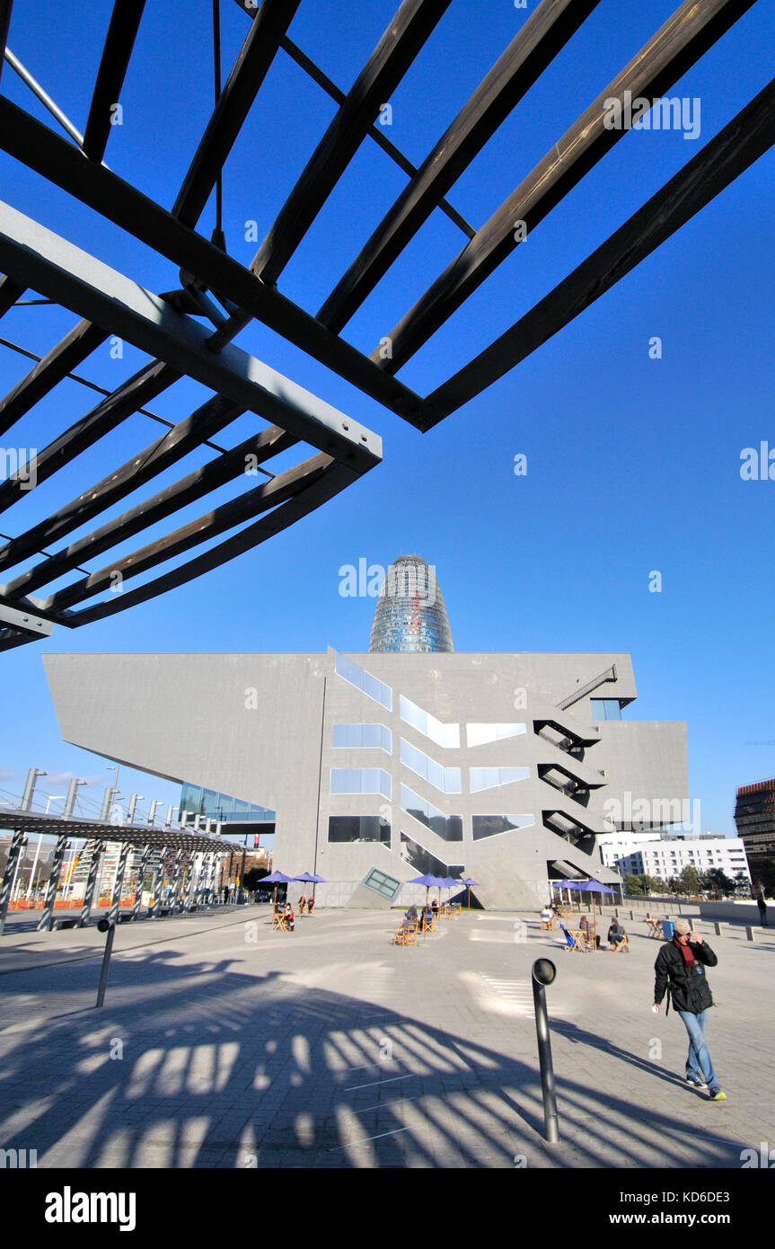 Agbar Tower by Jean Nouvel, 2005, and Disseny Hub Barcelona building ...