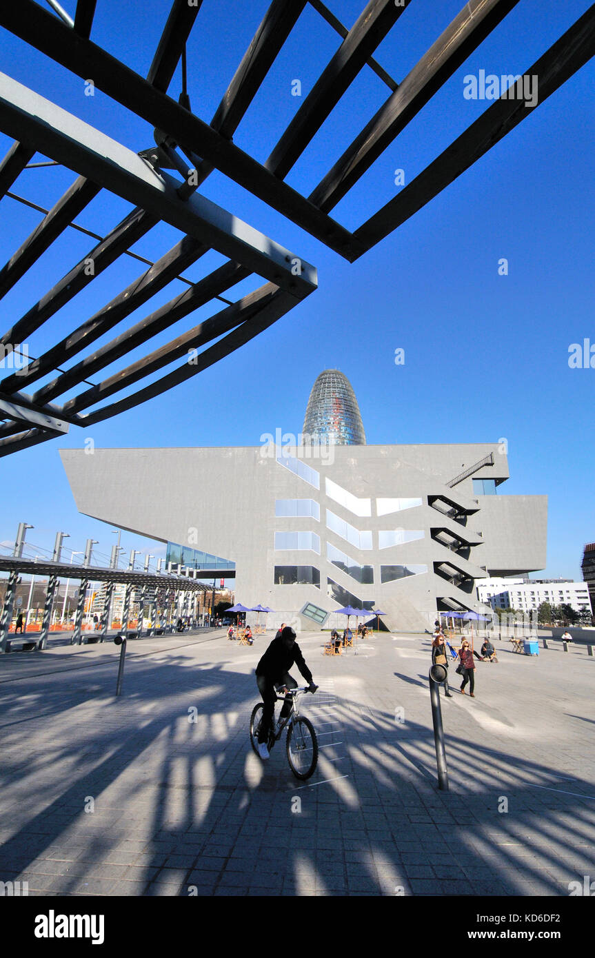 Agbar Tower by Jean Nouvel, 2005, and Disseny Hub Barcelona building ...