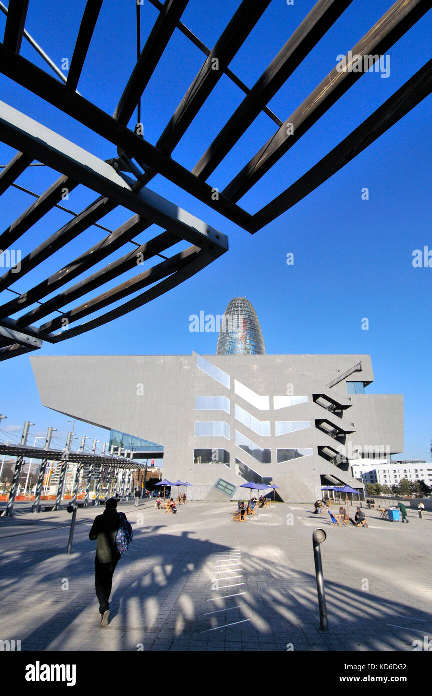 Agbar Tower by Jean Nouvel, 2005, and Disseny Hub Barcelona building ...