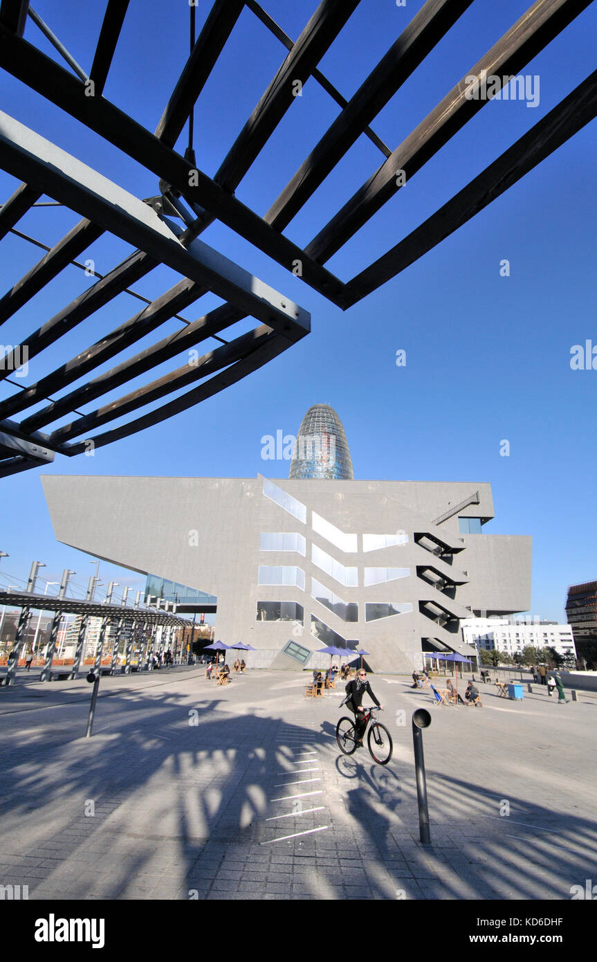 Agbar Tower by Jean Nouvel, 2005, and Disseny Hub Barcelona building ...