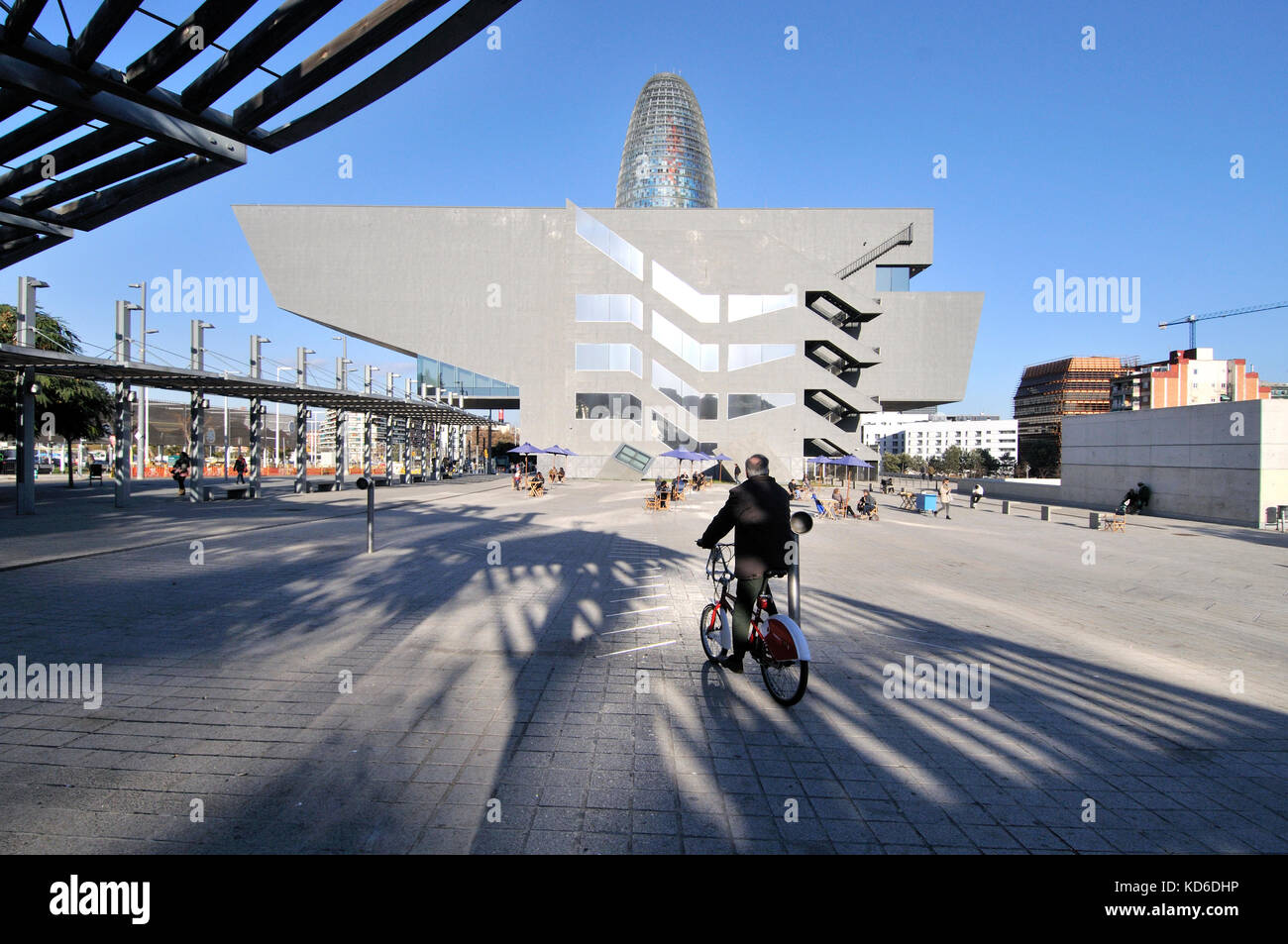 Agbar Tower by Jean Nouvel, 2005, and Disseny Hub Barcelona building ...