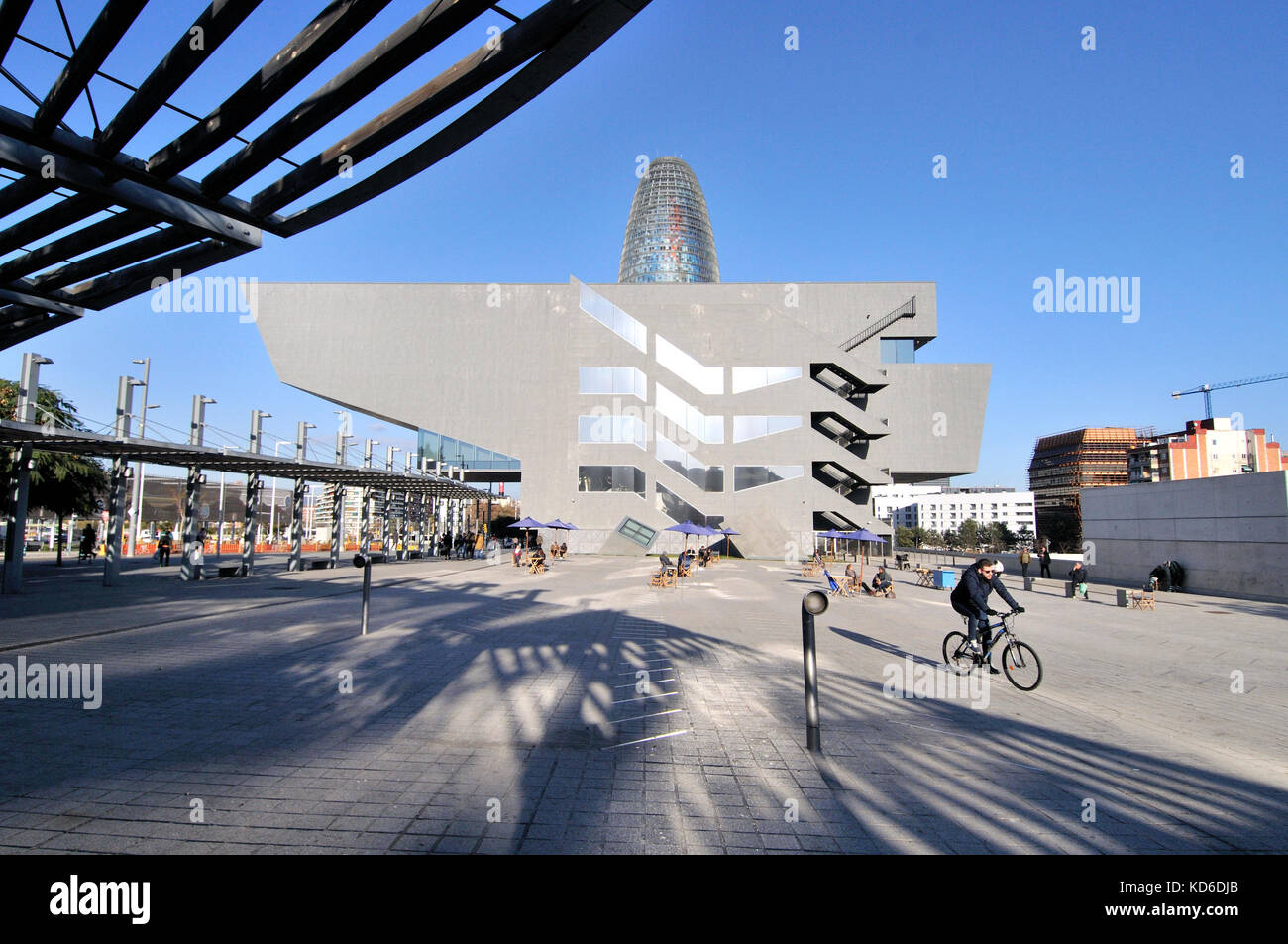 Agbar Tower by Jean Nouvel, 2005, and Disseny Hub Barcelona building ...
