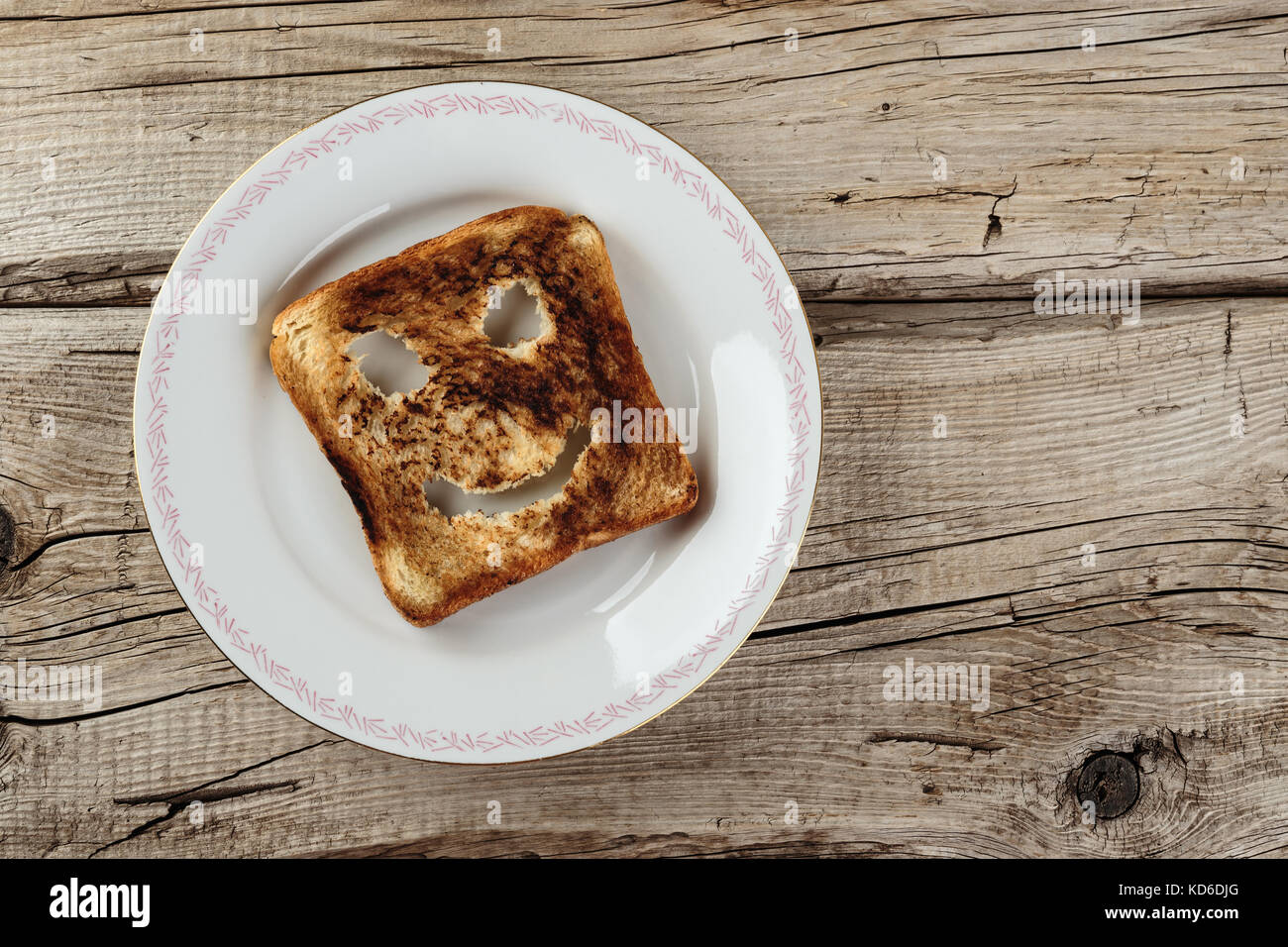 Happy toast on an old wooden board Stock Photo - Alamy