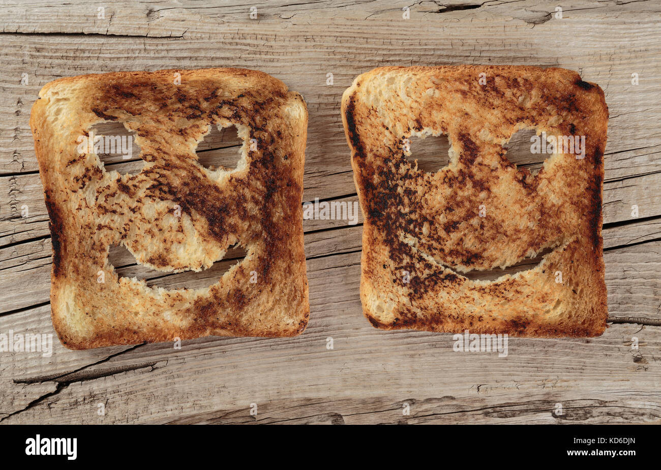 Happy toast on an old wooden board Stock Photo - Alamy