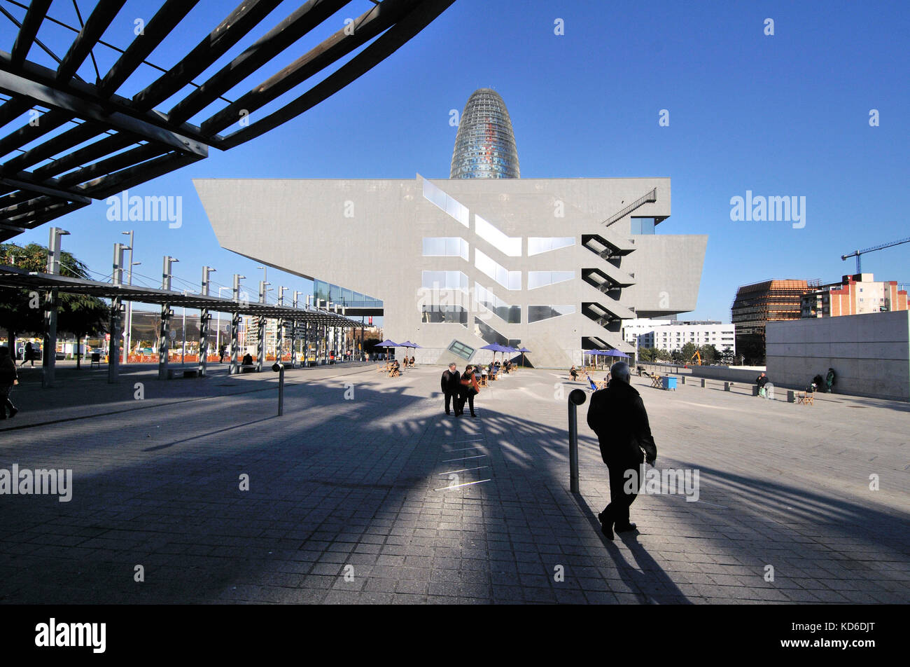 Agbar Tower by Jean Nouvel, 2005, and Disseny Hub Barcelona building ...