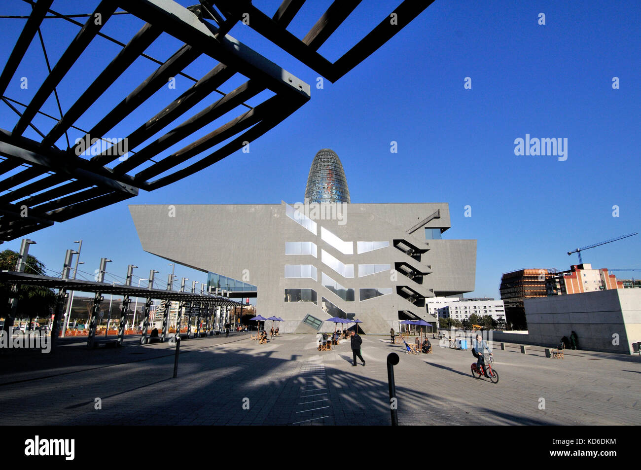 Agbar Tower by Jean Nouvel, 2005, and Disseny Hub Barcelona building ...