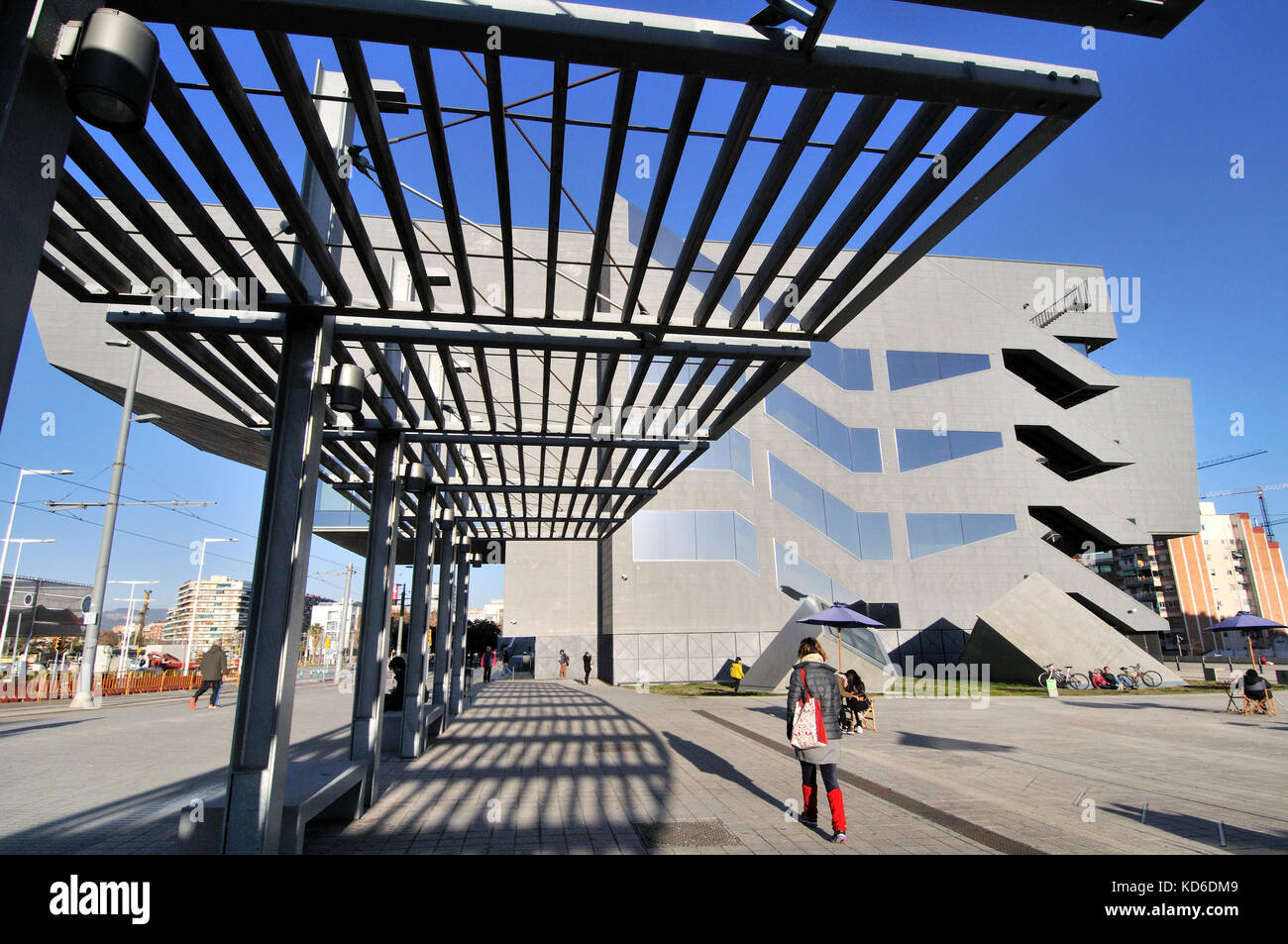 Agbar Tower by Jean Nouvel, 2005, and Disseny Hub Barcelona building ...