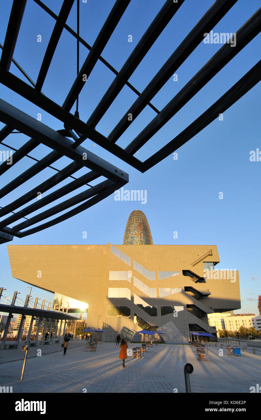 Agbar Tower by Jean Nouvel, 2005, and Disseny Hub Barcelona building ...