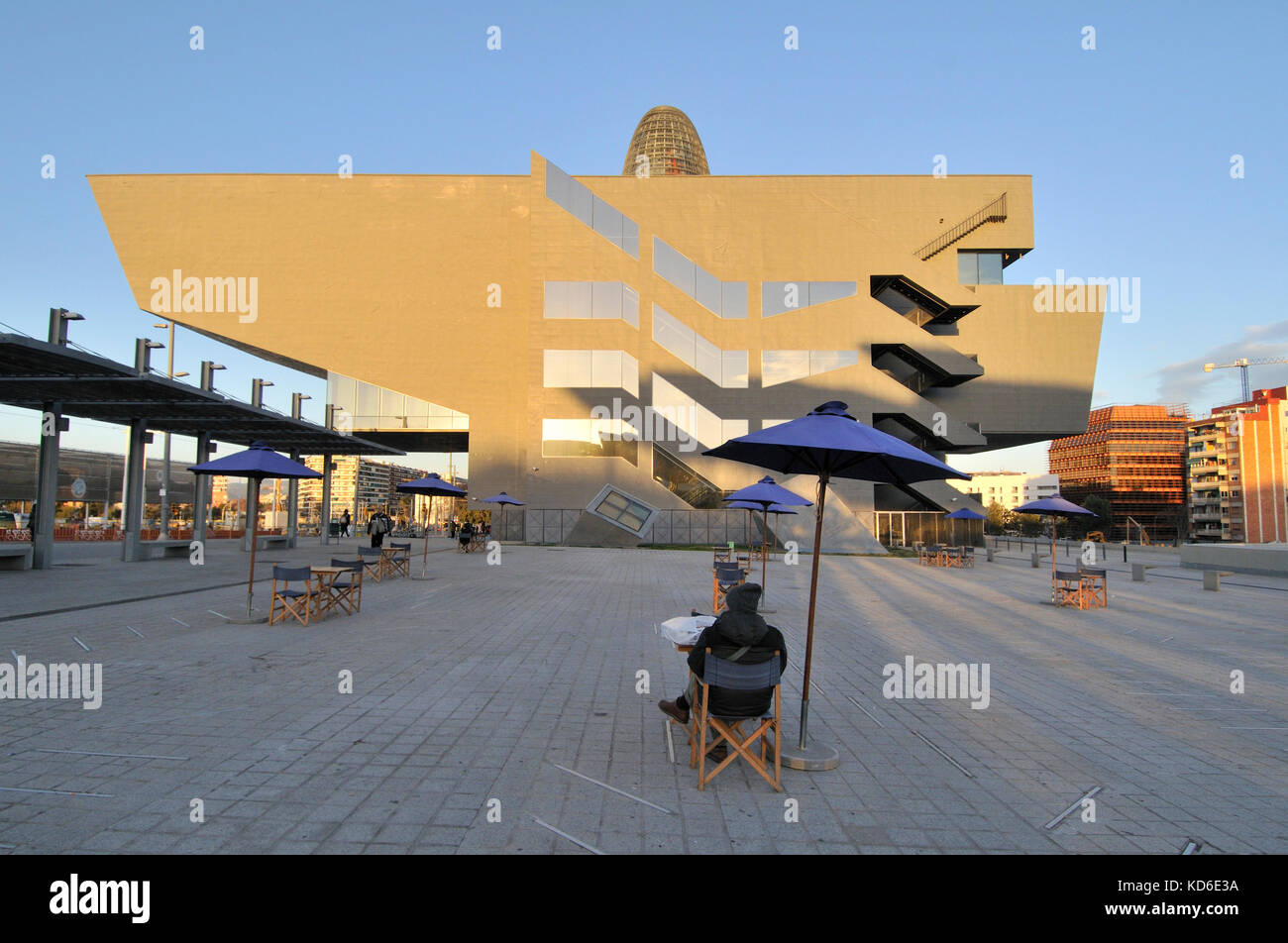Agbar Tower by Jean Nouvel, 2005, and Disseny Hub Barcelona building ...