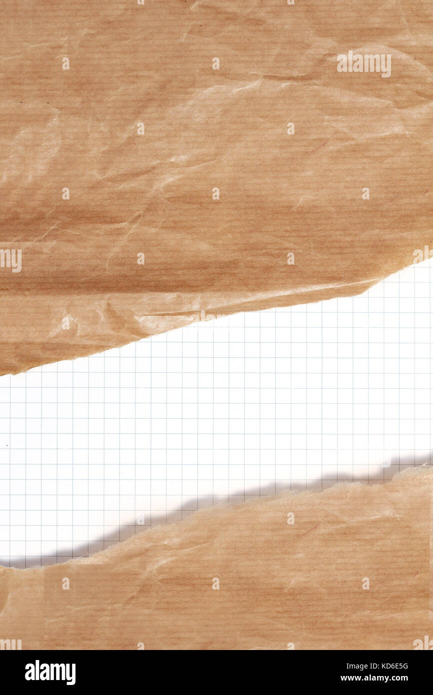 Brown paper background with cut off white part for cppy space Stock ...