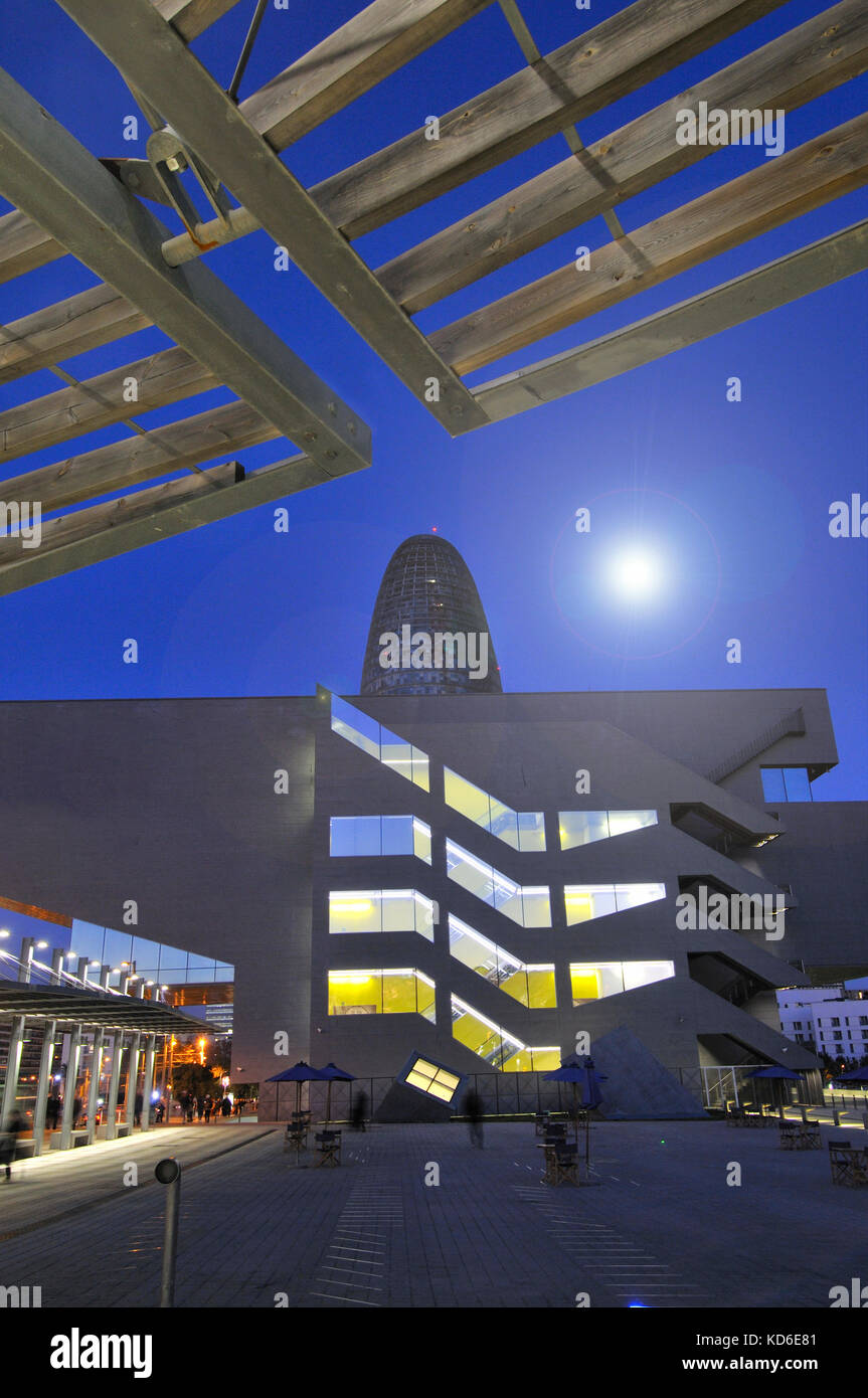 Agbar Tower by Jean Nouvel, 2005, and Disseny Hub Barcelona building ...