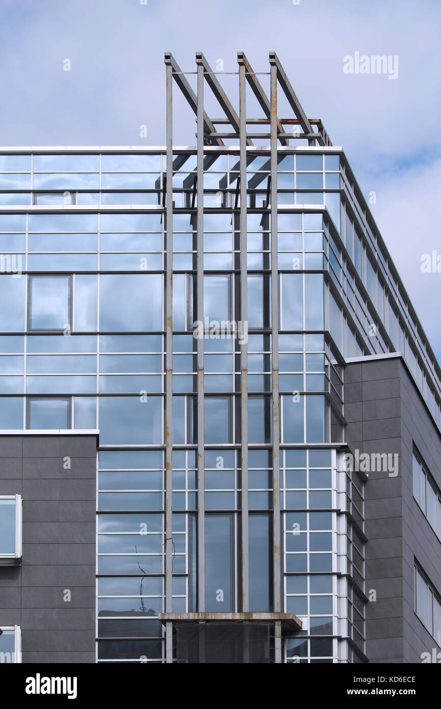 Close up of modern architecture building with glass facade Stock Photo ...