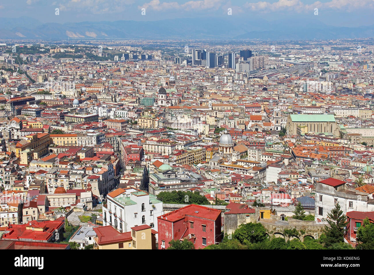 Aerial view of Naples city architecture in Italy Stock Photo - Alamy