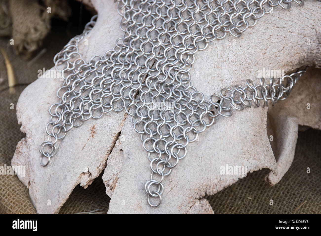 Close up view of Medieval chain armor Stock Photo - Alamy