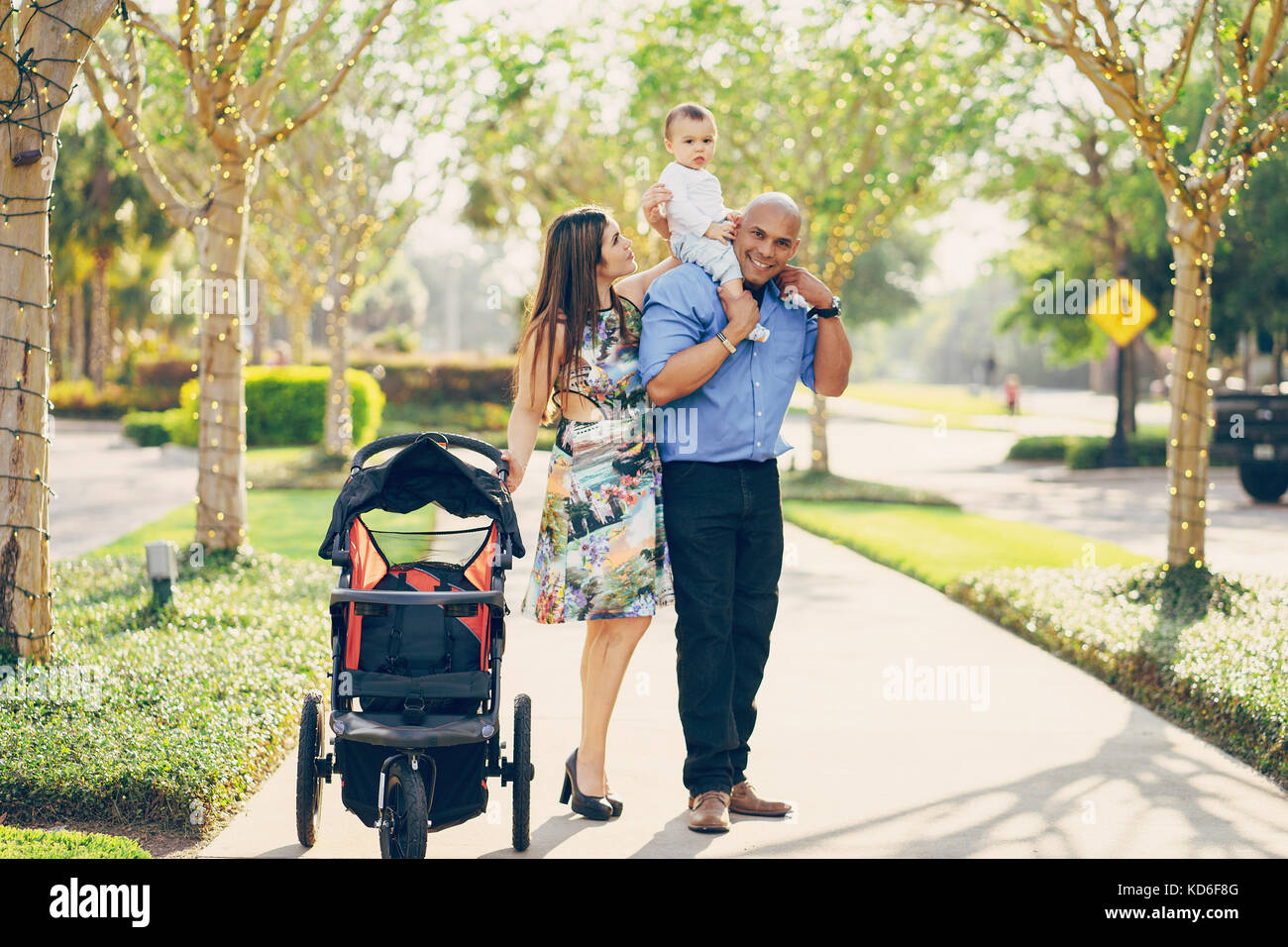 family on a walk Stock Photo - Alamy