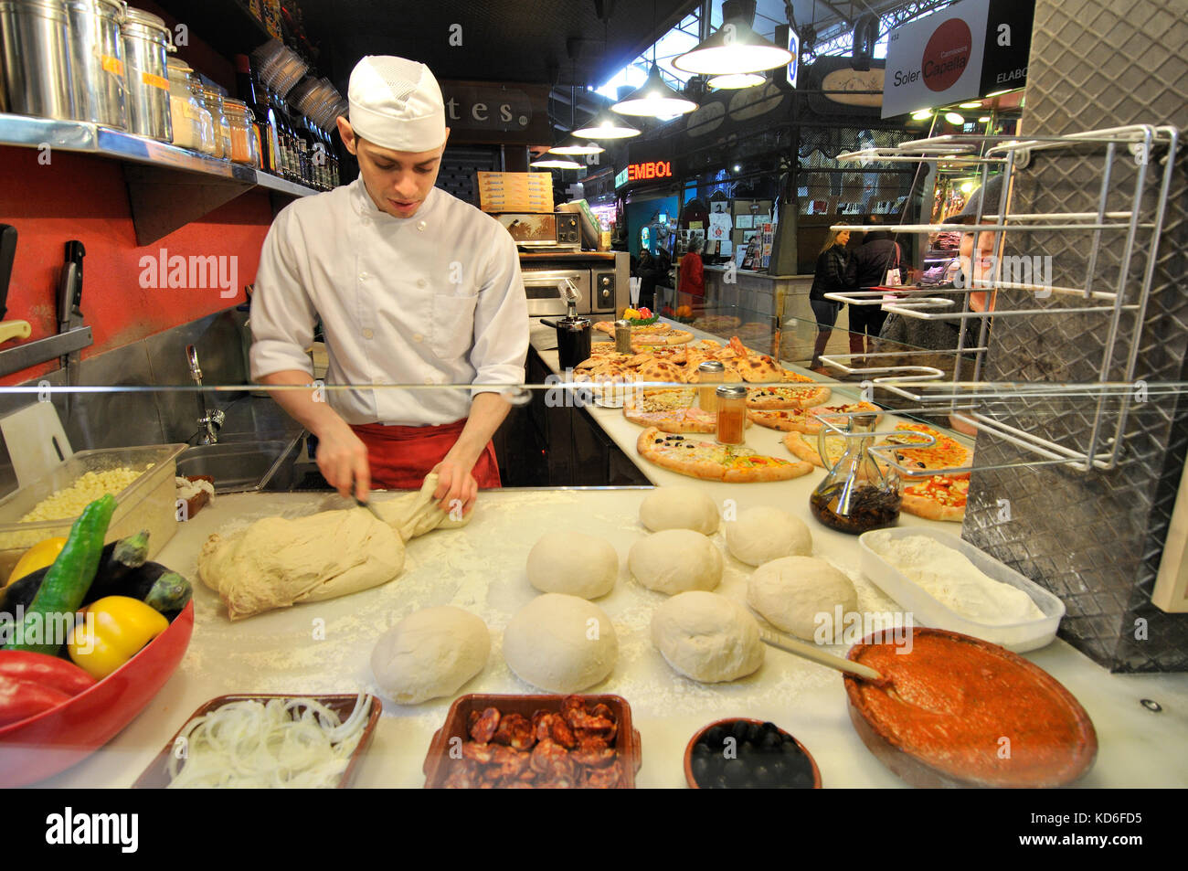 Making a pizza Stock Photo - Alamy
