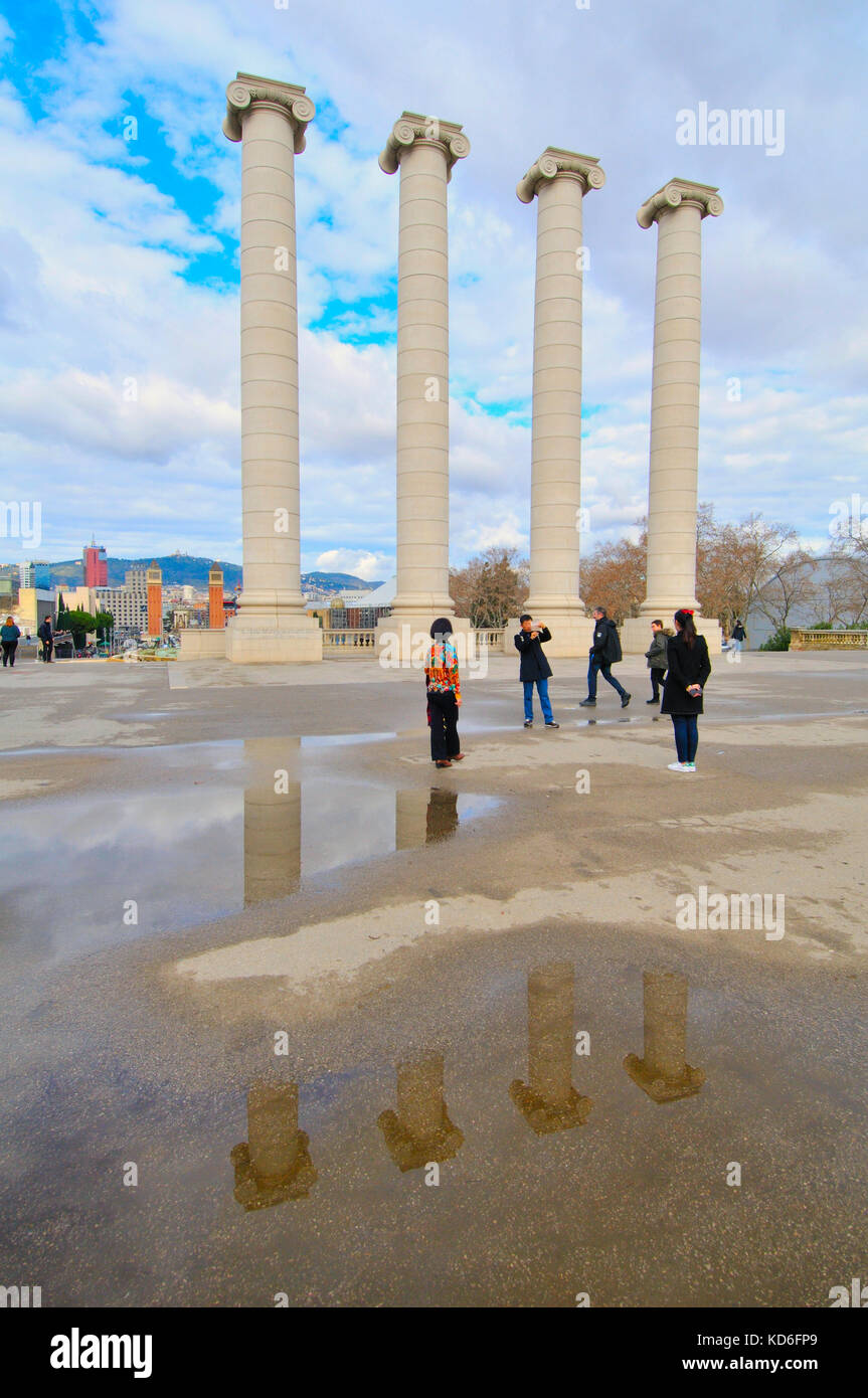The Four Columns, Les Quatre Columnes. Barcelona Stock Photo - Alamy