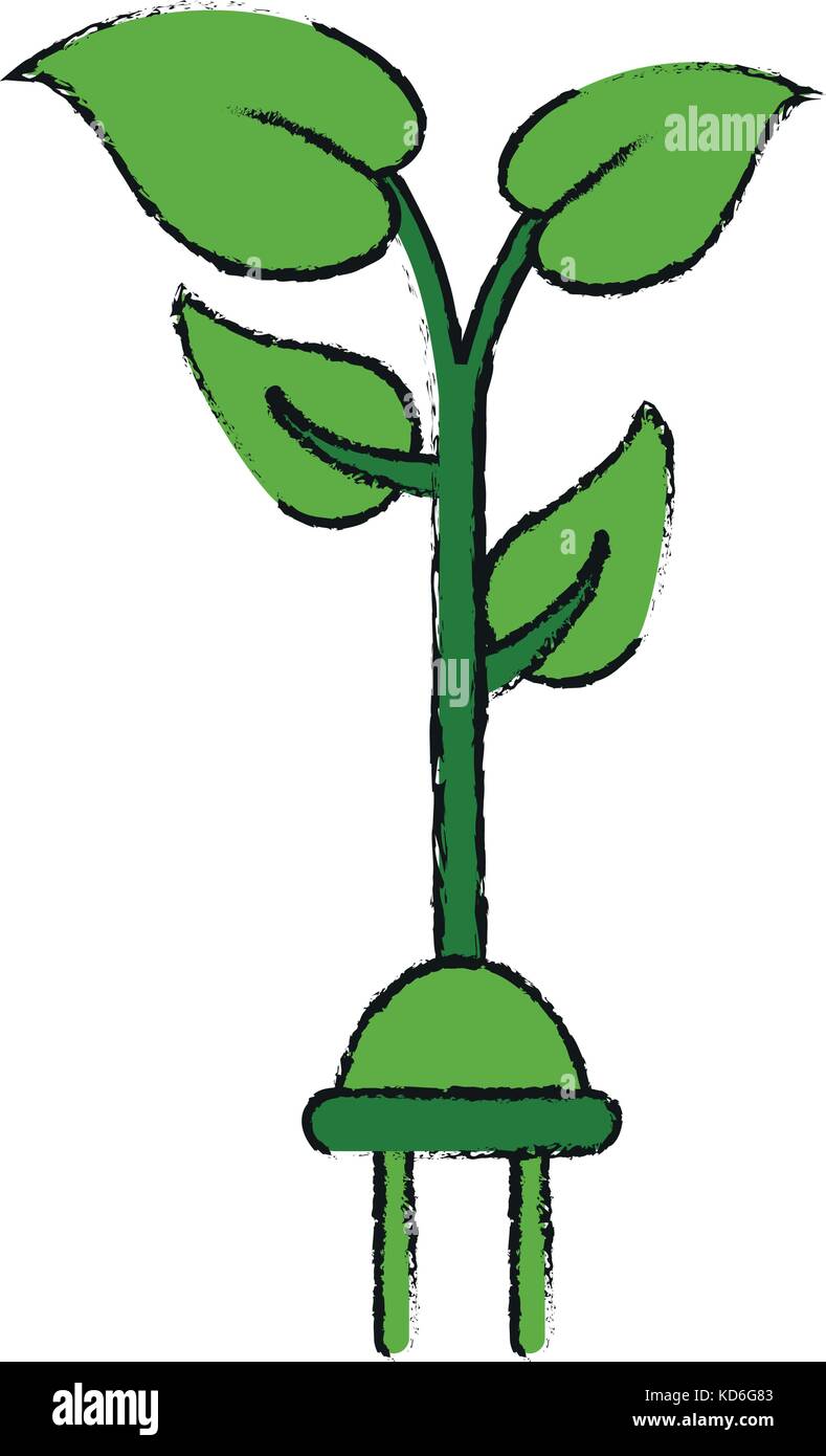 plug plant eco friendly icon image vector illustration design Stock ...