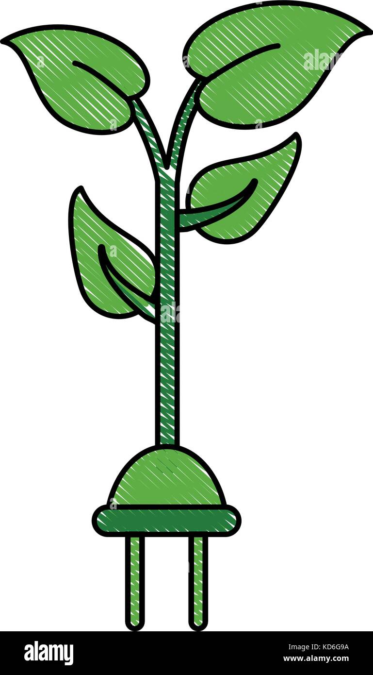 plug plant eco friendly icon image vector illustration design Stock ...