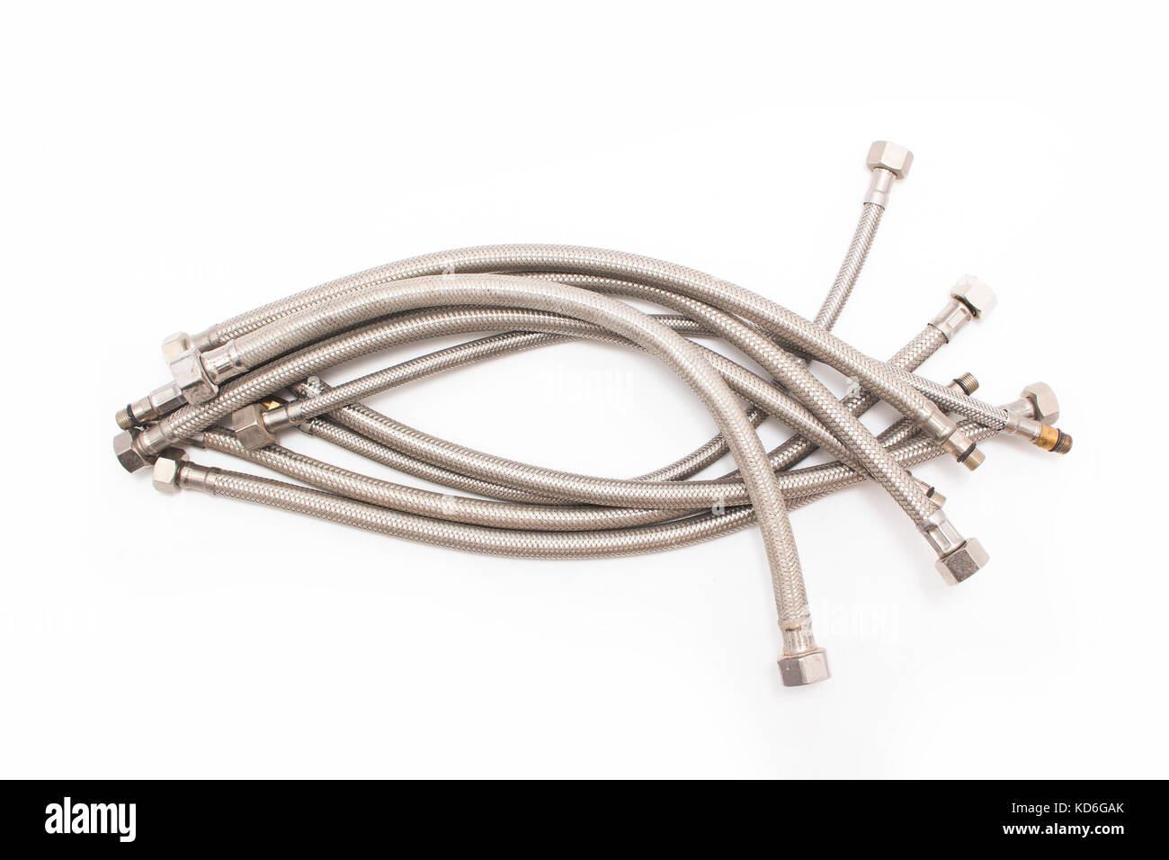 Braided Metal Hoses, Top View Stock Photo - Alamy