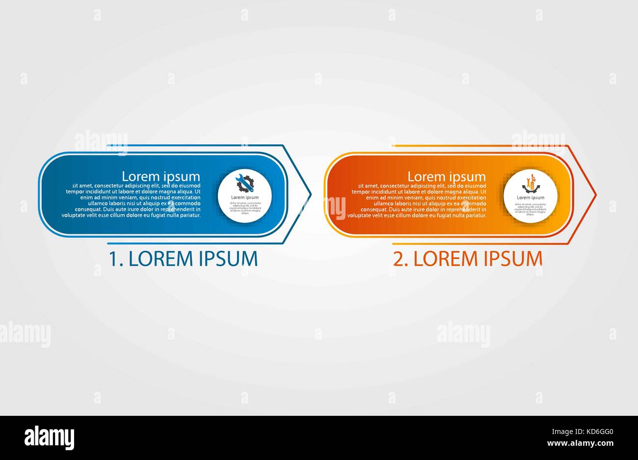 Vector illustration. An infographic template with 2 steps and an image ...