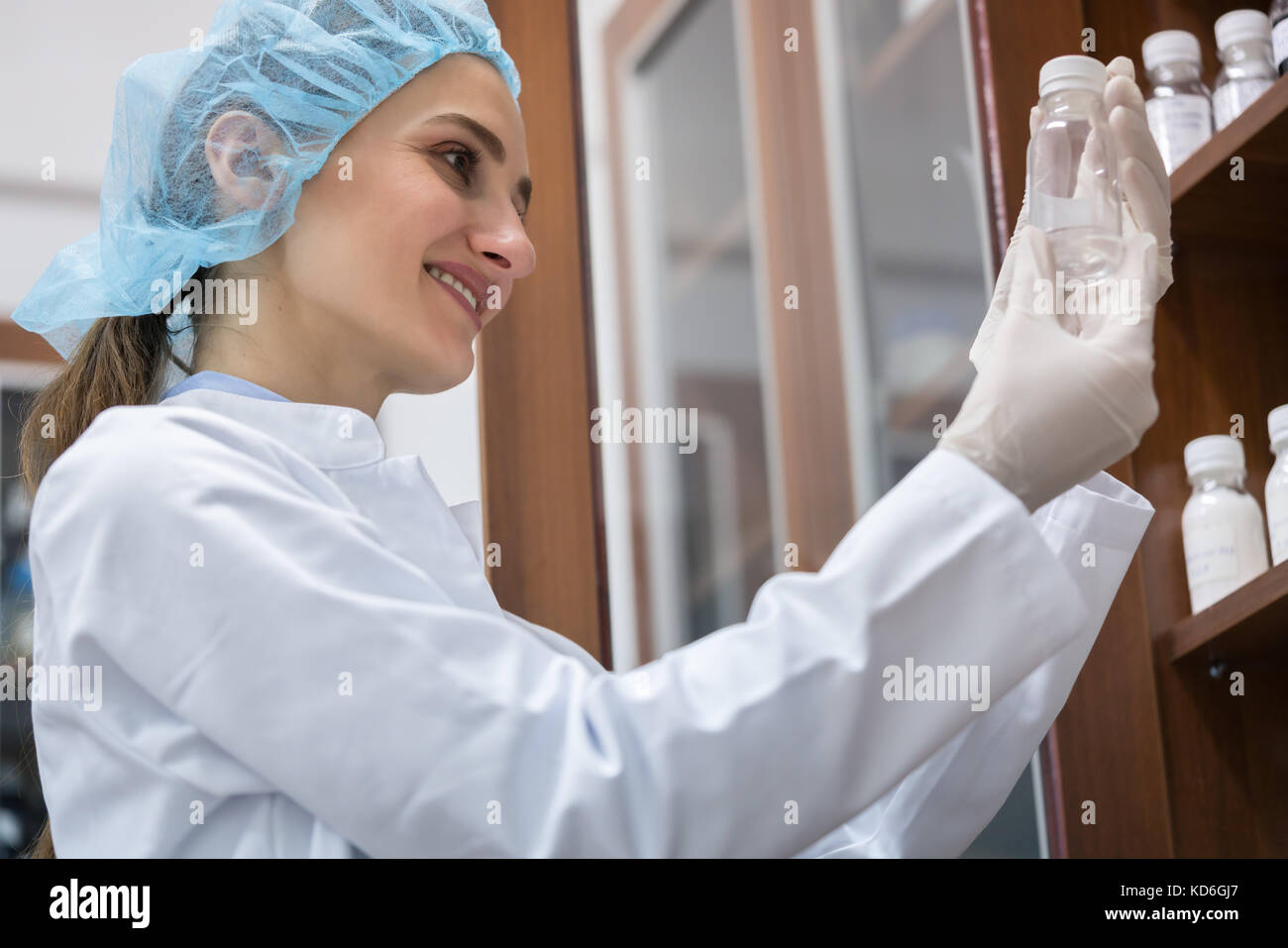 Woman chemist finding the perfect substance during experimental Stock ...