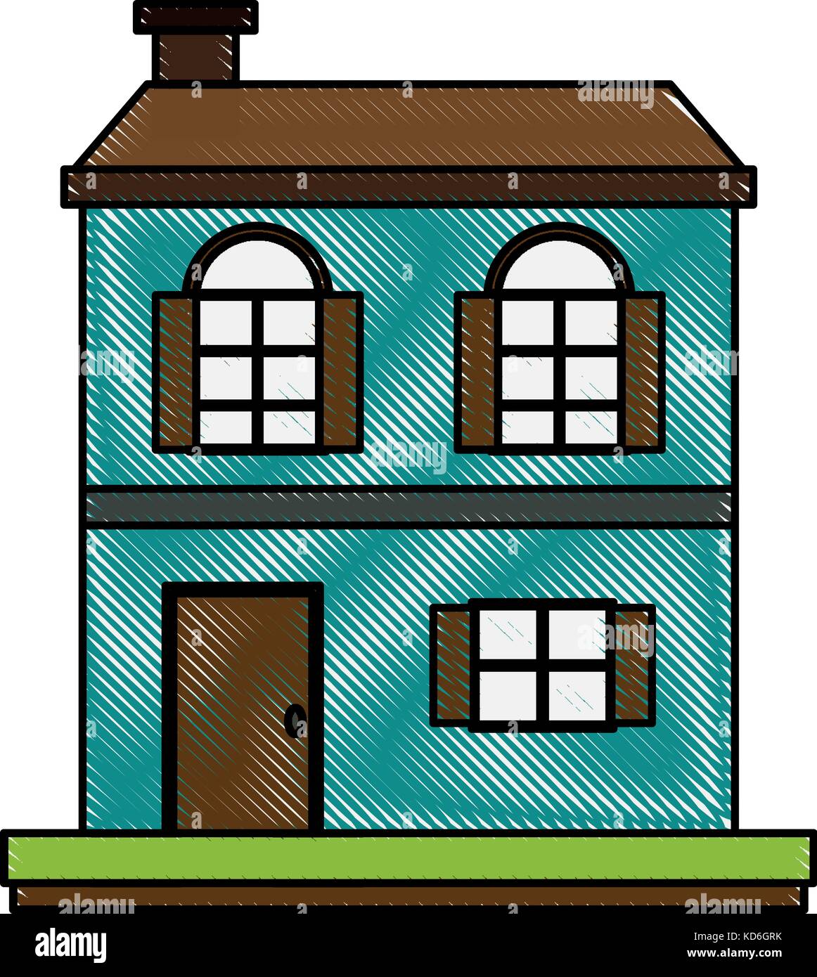 Two story house vector vectors hi-res stock photography and images - Alamy