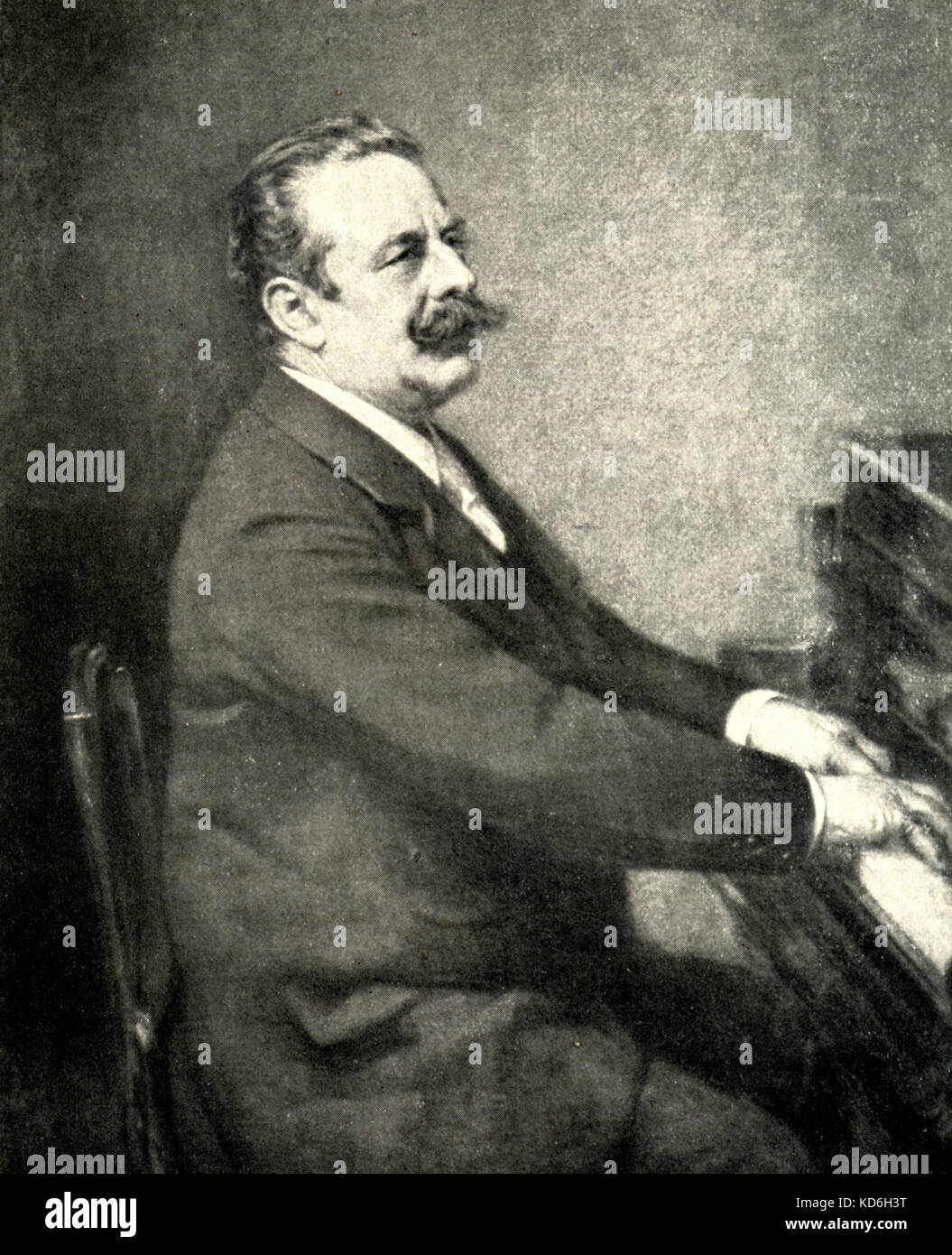 Alfred Grünfeld at the piano by Ferraris. Made brilliant arrangements ...