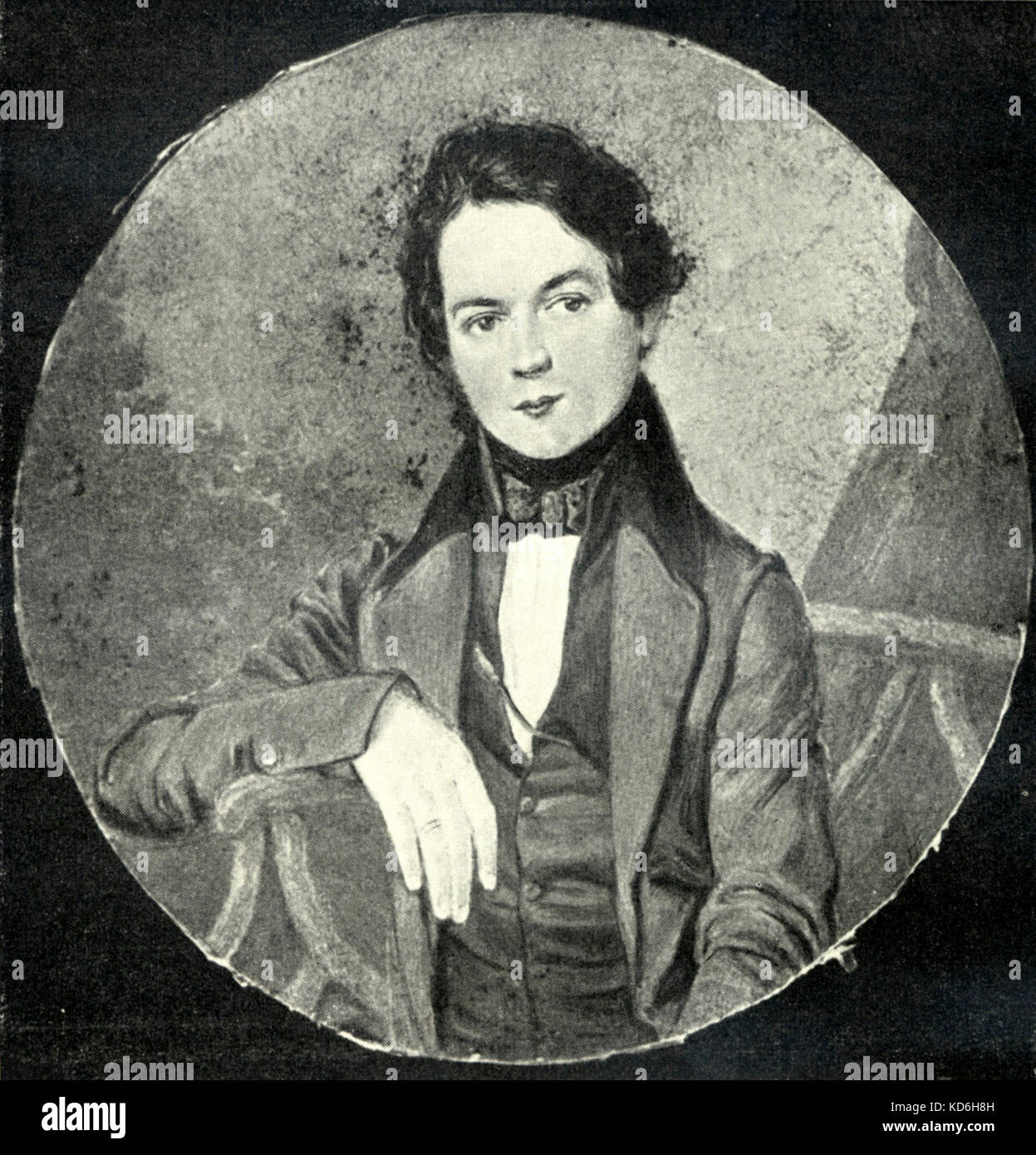 Robert Schumann as a young man in 1830 Miniature portrait . German ...