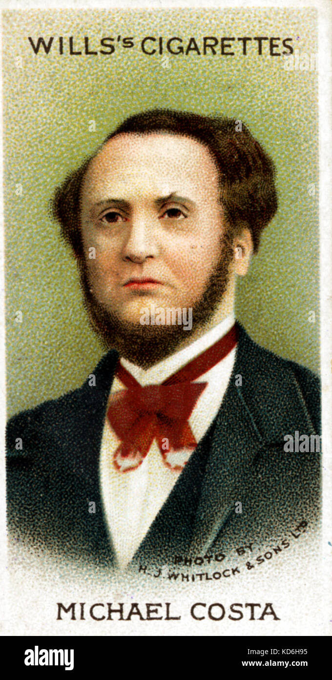 Michael Costa portrait on Wills's cigarettes card, published in London ...