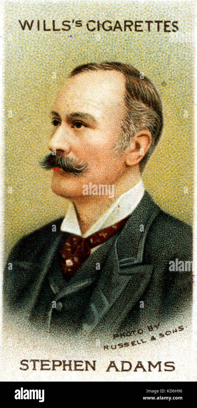 Stephen Adams portrait on Wills's cigarettes card, published in London ...