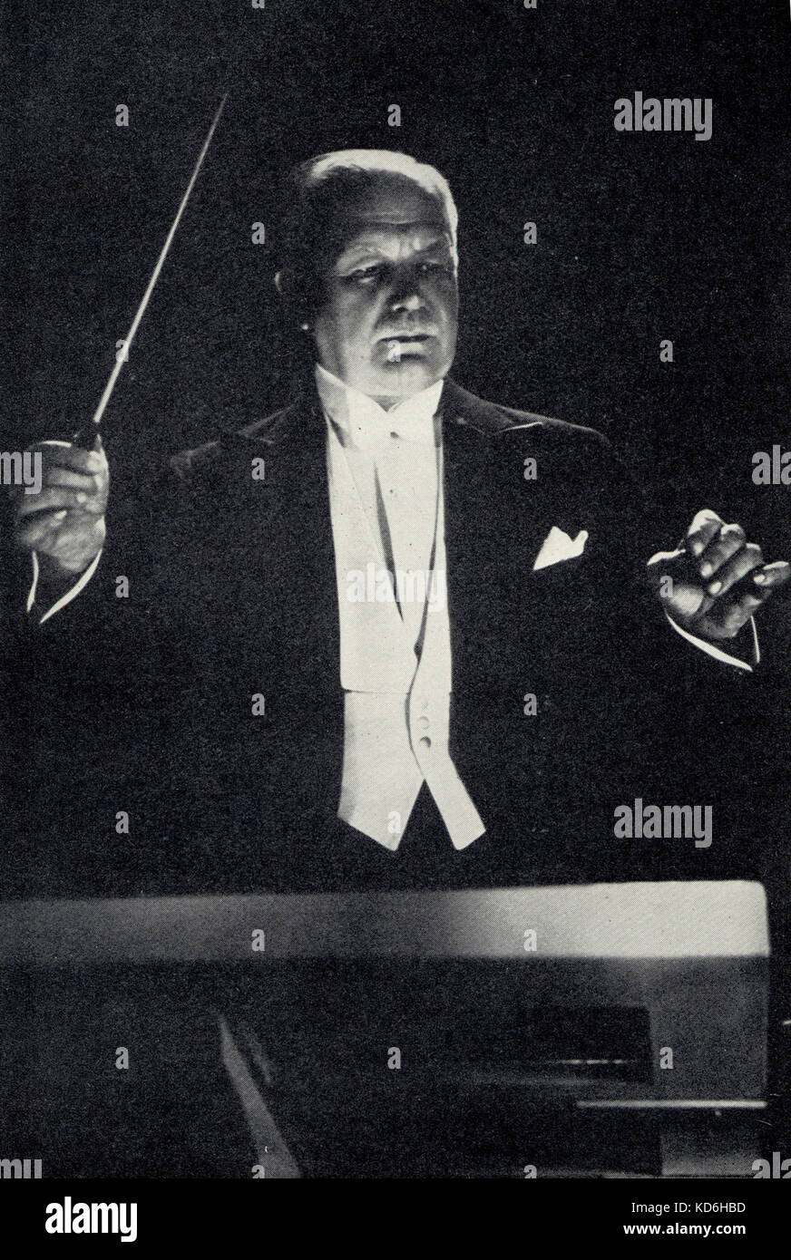 Franz Lehar conducting with baton. Hungarian composer (1870-1948 Stock ...