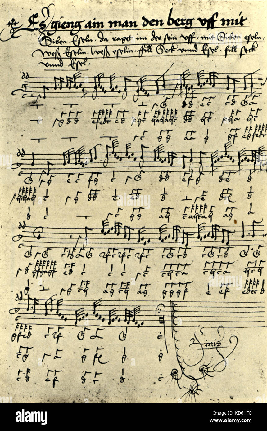 Manuscript hand 16thcentury classical music hi-res stock photography ...