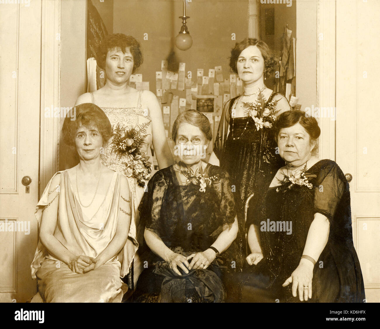 Amy Beach with four American female song writers in April, 1924. L to R ...